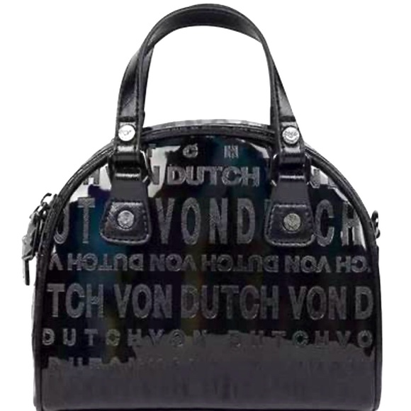 Von Dutch | Bags | Nwtib Von Dutch Black Onyx Mirror Reflective Bowling ...
